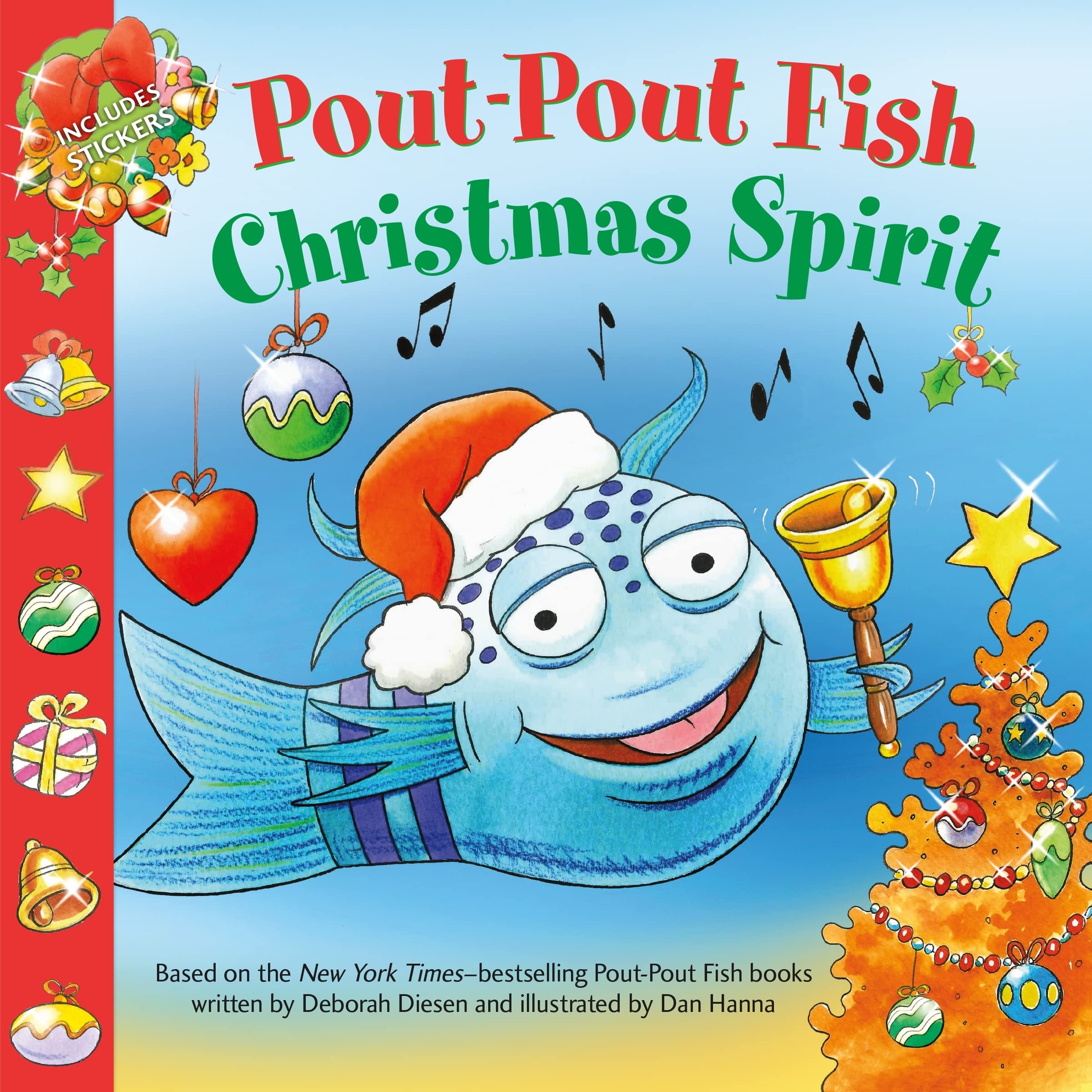 Pout-Pout Fish Christmas Spirit: 2 Sheets of Stickers Included! | Green ...