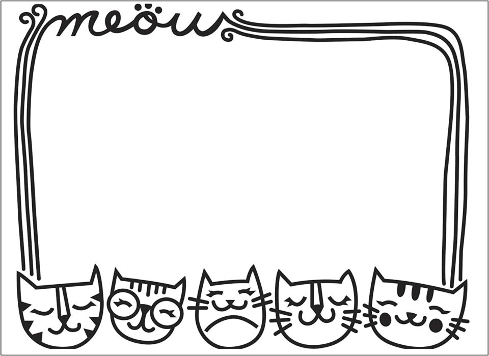 Embossing Folder Meow Cat Border: Folder measures 4.25 x 5.75 inches ...