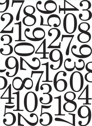 Embossing Folder Numbers: Numbers graphic: 4.25 in x 5.75 in | Green ...