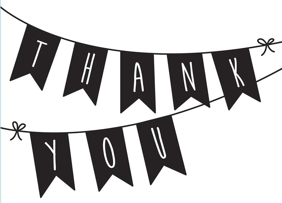 Embossing Folder Thank You Banner: Thank You Banner graphic: 4.25 in x ...