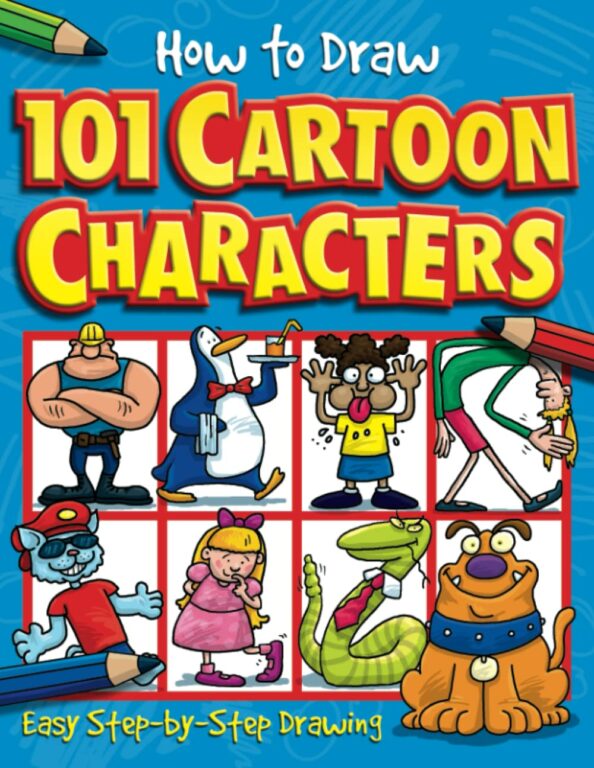 How to Draw 101 Cartoon Characters: Easy Step-by-Step Drawing | Green ...