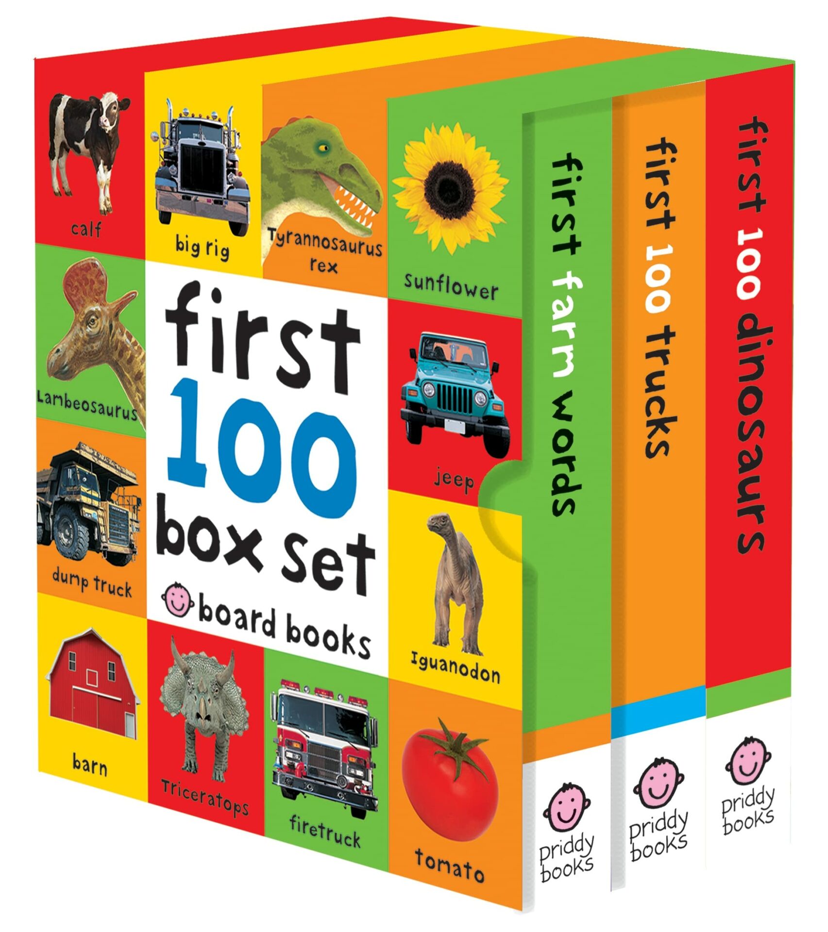 First 100 3 Board Book Box Set: First Farm Words; First 100 Trucks ...