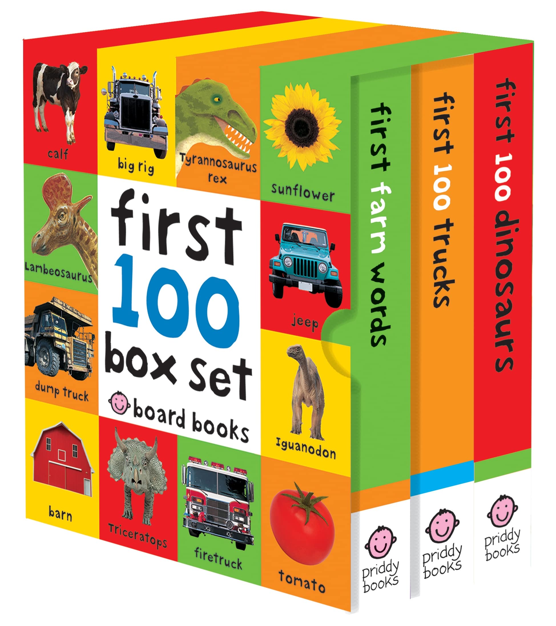 First 100 3 Board Book Box Set: First Farm Words; First 100 Trucks ...