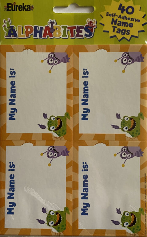 Alphabites Monster Name Tags: 40 Per Package | Green Valley Book Fair