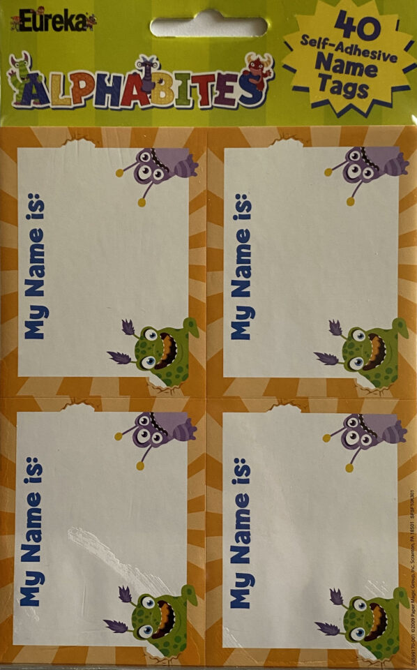Alphabites Monster Name Tags: 40 Per Package | Green Valley Book Fair
