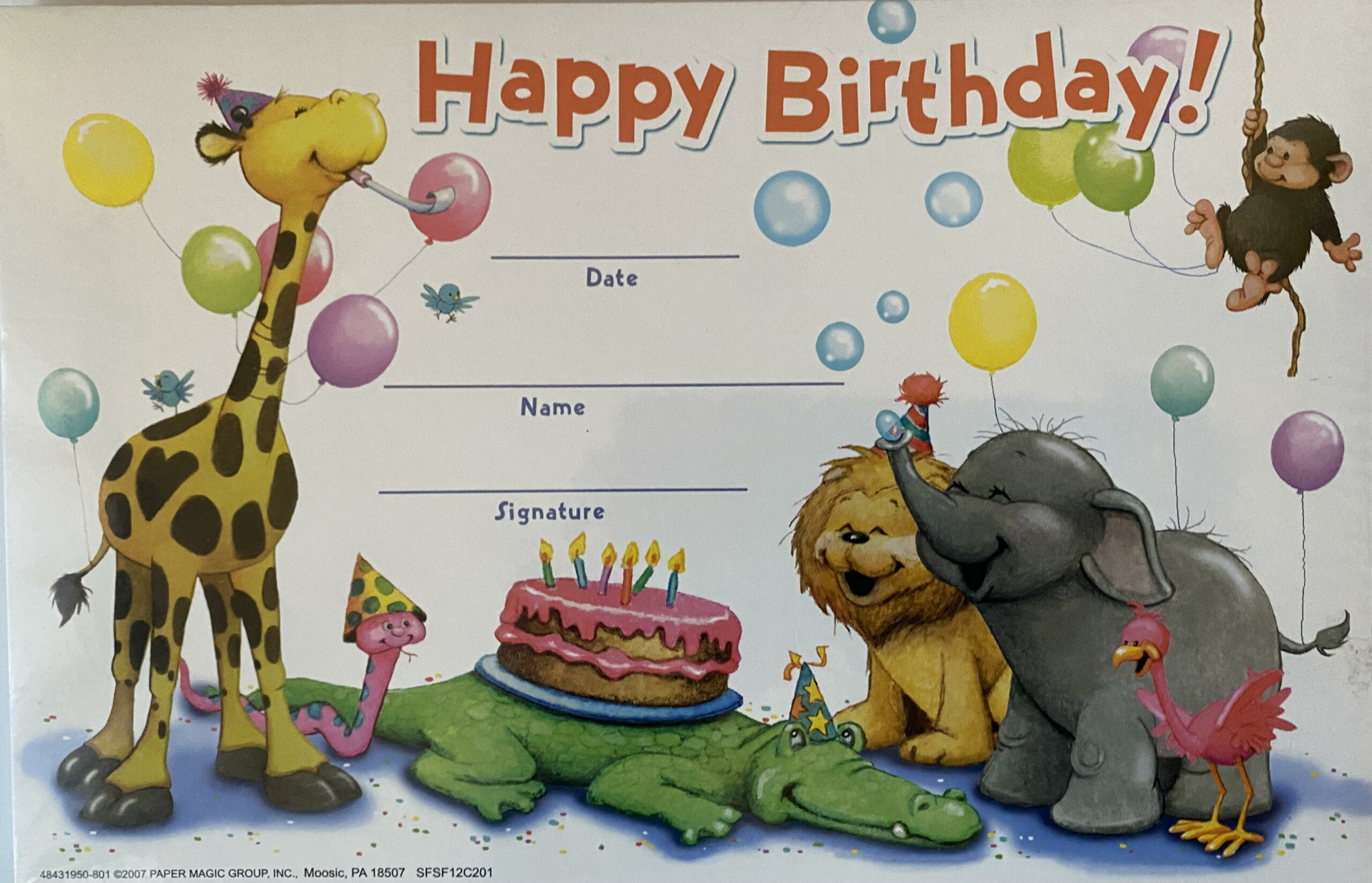 Animals Happy Birthday Recognition Cards: 36 Birthday Recognition Cards ...