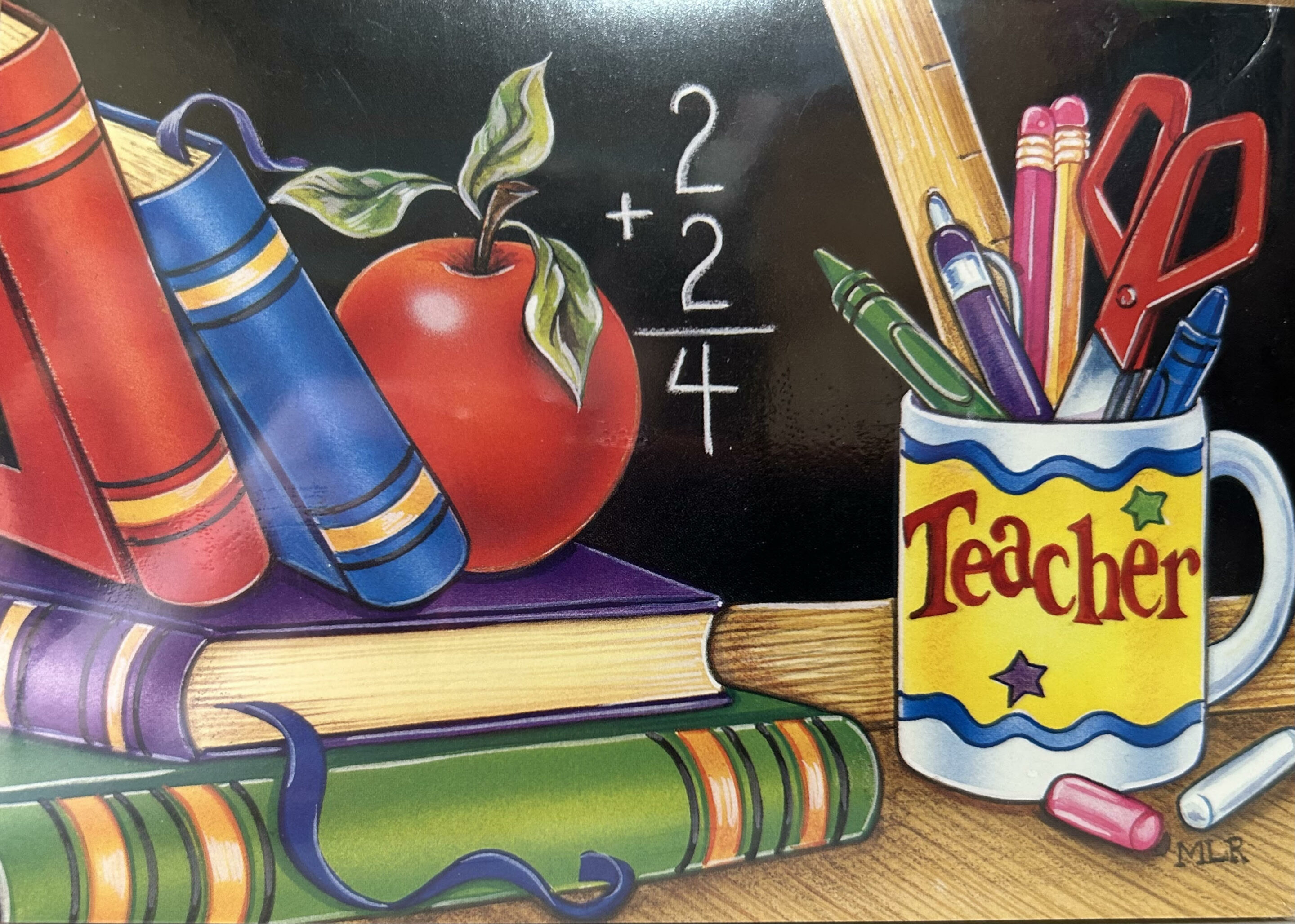 Teachers Desk and Chalkboard Teacher Cards: 36 Postcards Per Package ...