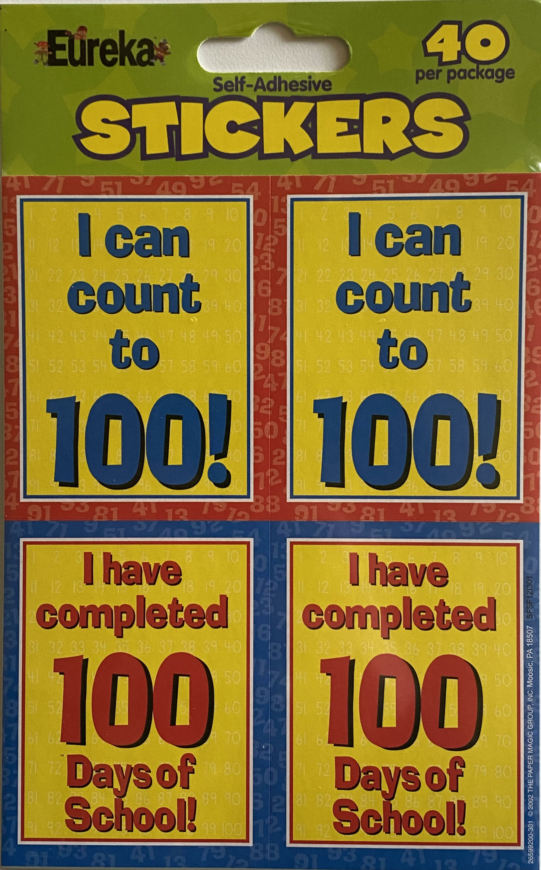 I Can Count to 100 & I Have Completed 100 Days of School Stickers: 40 ...
