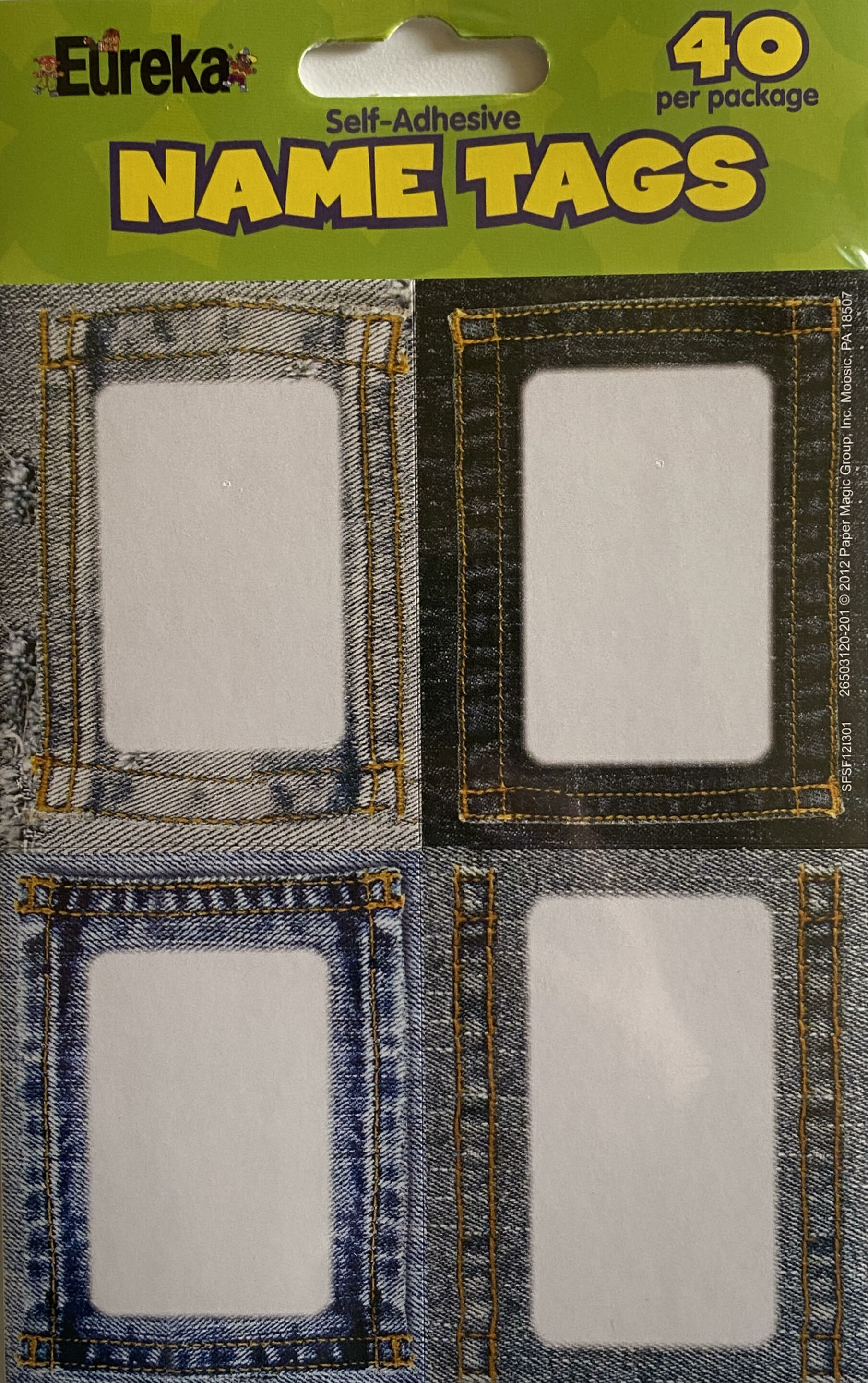 Jean Name Tags: 40 Per Package | Green Valley Book Fair