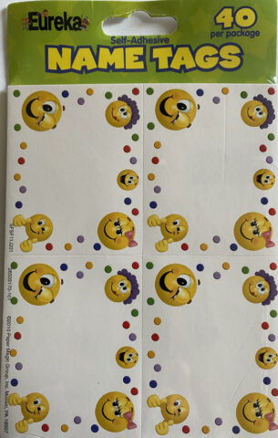 Smiley Face Name Tags: 40 Per Package | Green Valley Book Fair