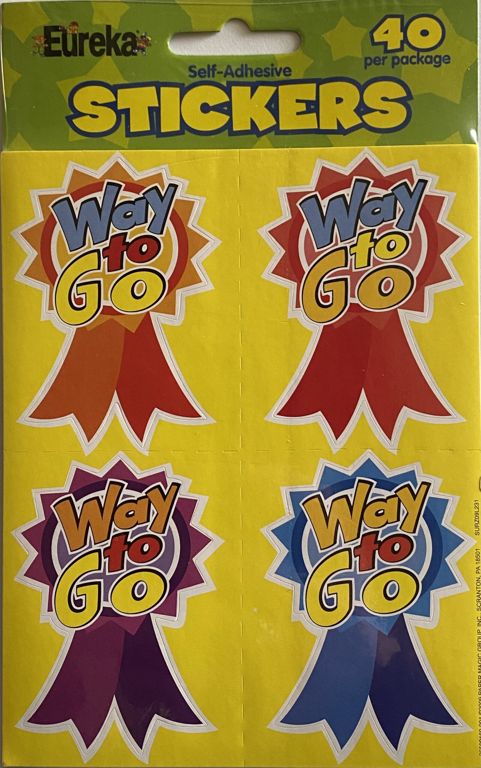 Way To Go Stickers: 40 Per Package | Green Valley Book Fair