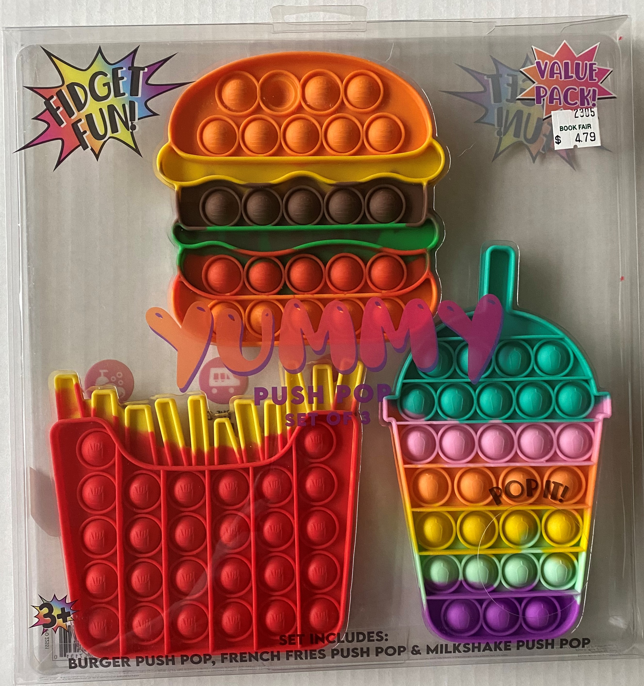 Yummy Push Pop Set of 3: Set Includes: Burger Push Pop, French Fries ...
