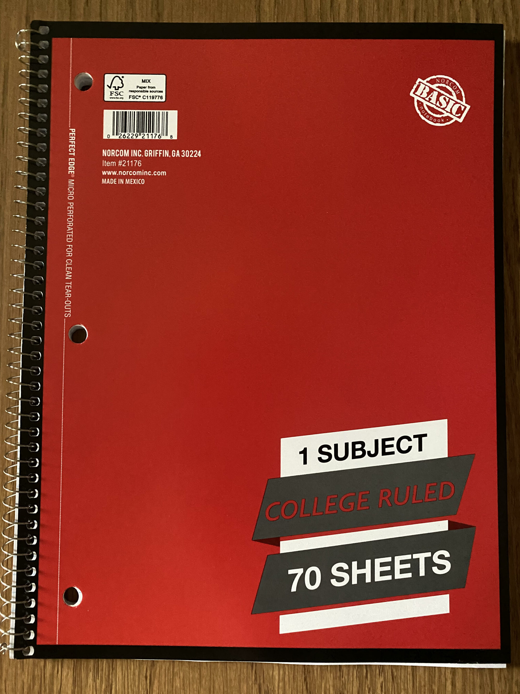 1 Subject College Ruled 70 Sheets Spiral Notebook (Assorted Colors ...