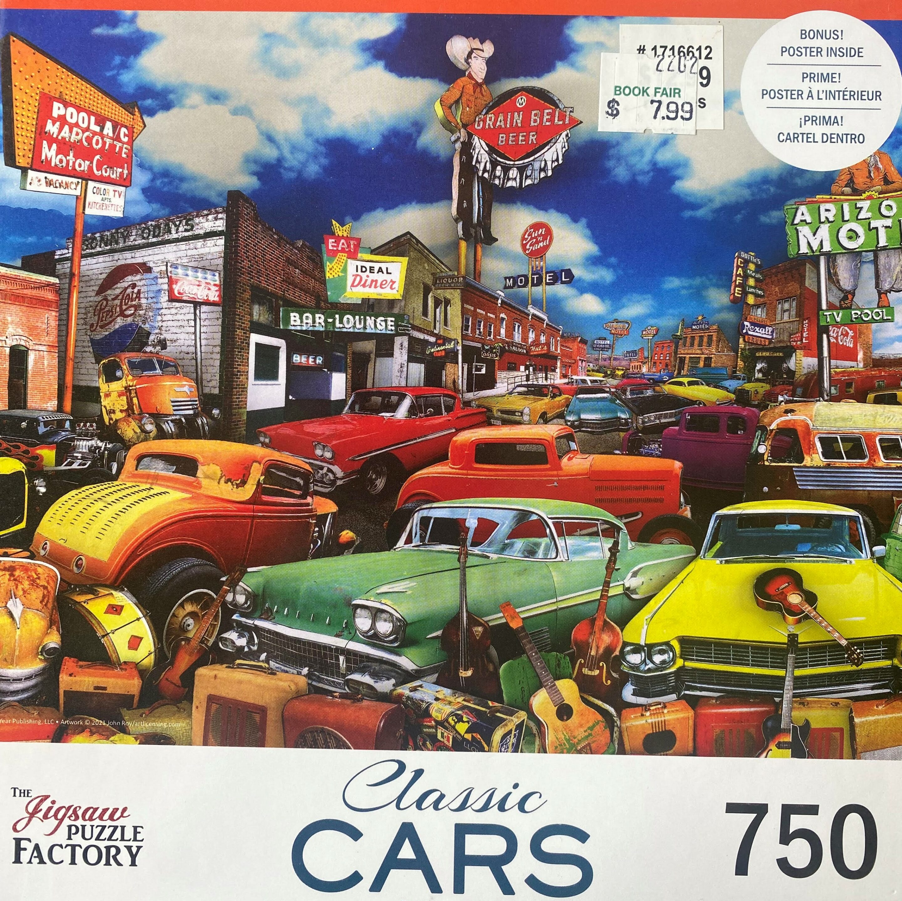 Classic Cars: Motel Alley 750 Piece Puzzle | Green Valley Book Fair