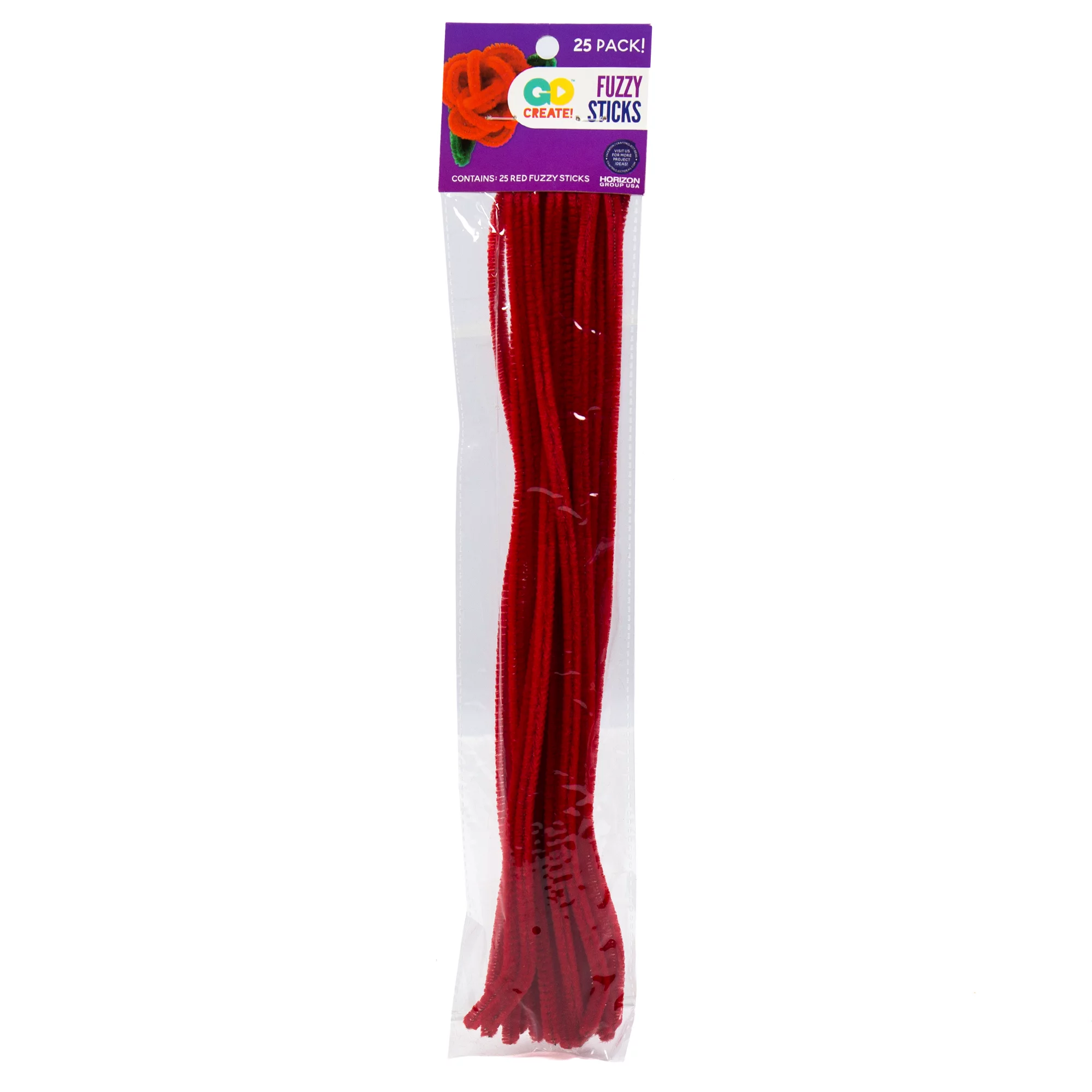 Go Create Red Fuzzy Sticks, 25 Ct. | Green Valley Book Fair