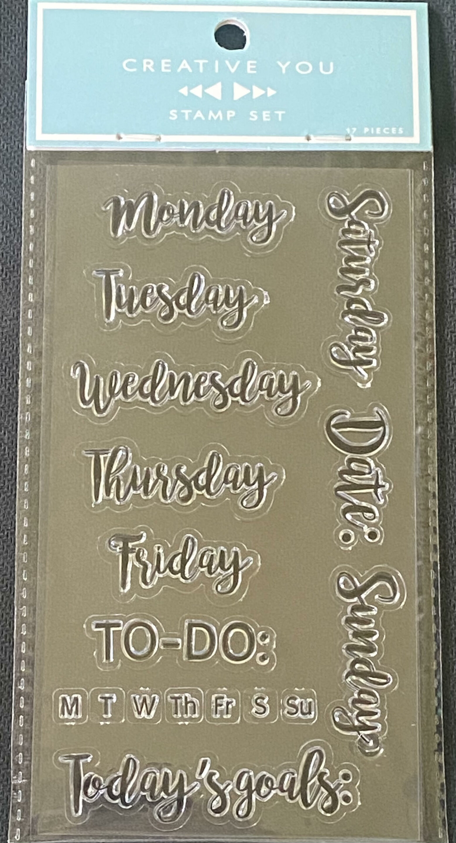 Black Weekday Stamps 17 Pieces Each | Green Valley Book Fair