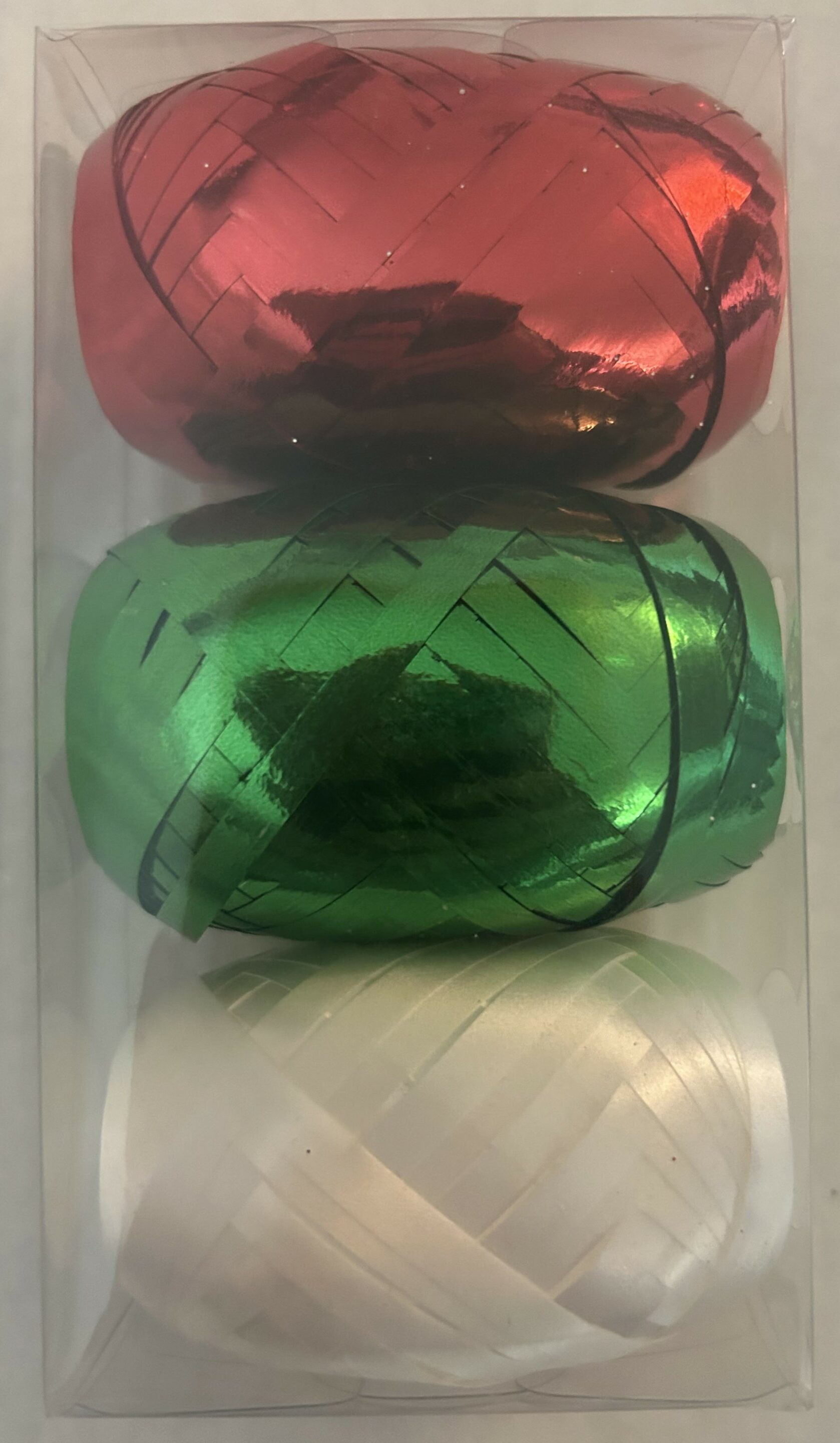 Gift Ribbon 3 Pack Red, Green, and White 70ft Each | Green Valley Book Fair
