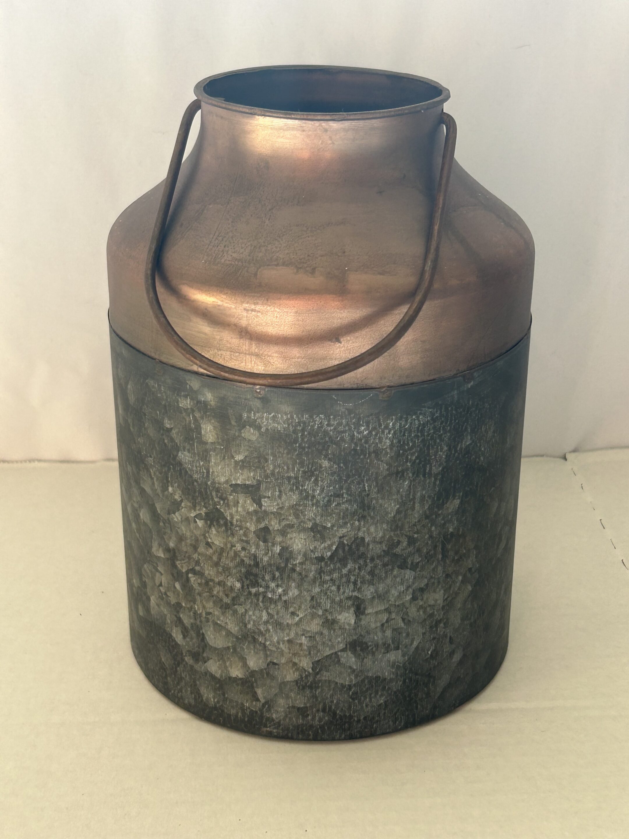 Galvanized Metal Container with Handle 9-Inch Tall | Green Valley Book Fair