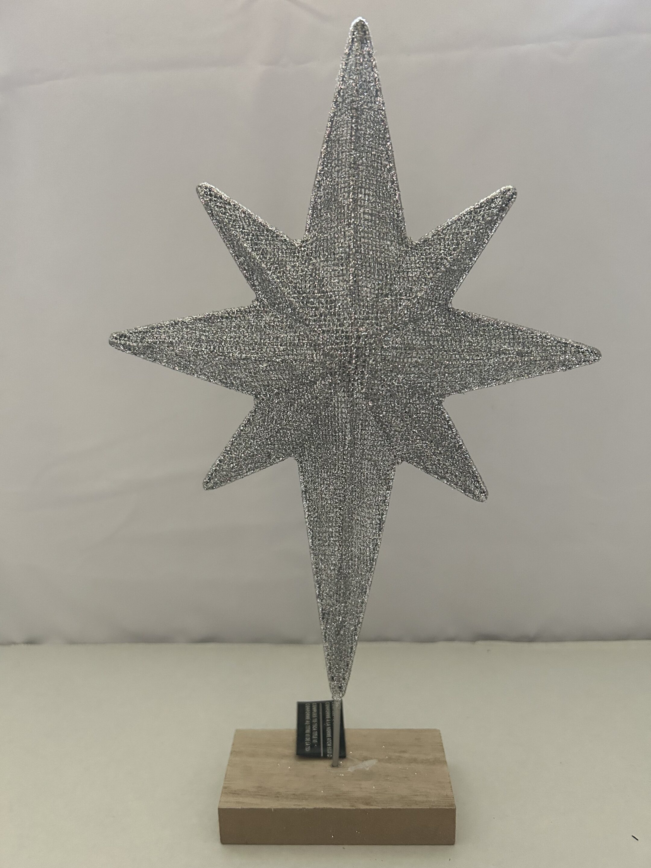 Silver Glitter Tabletop Star 12.75″ Tall | Green Valley Book Fair