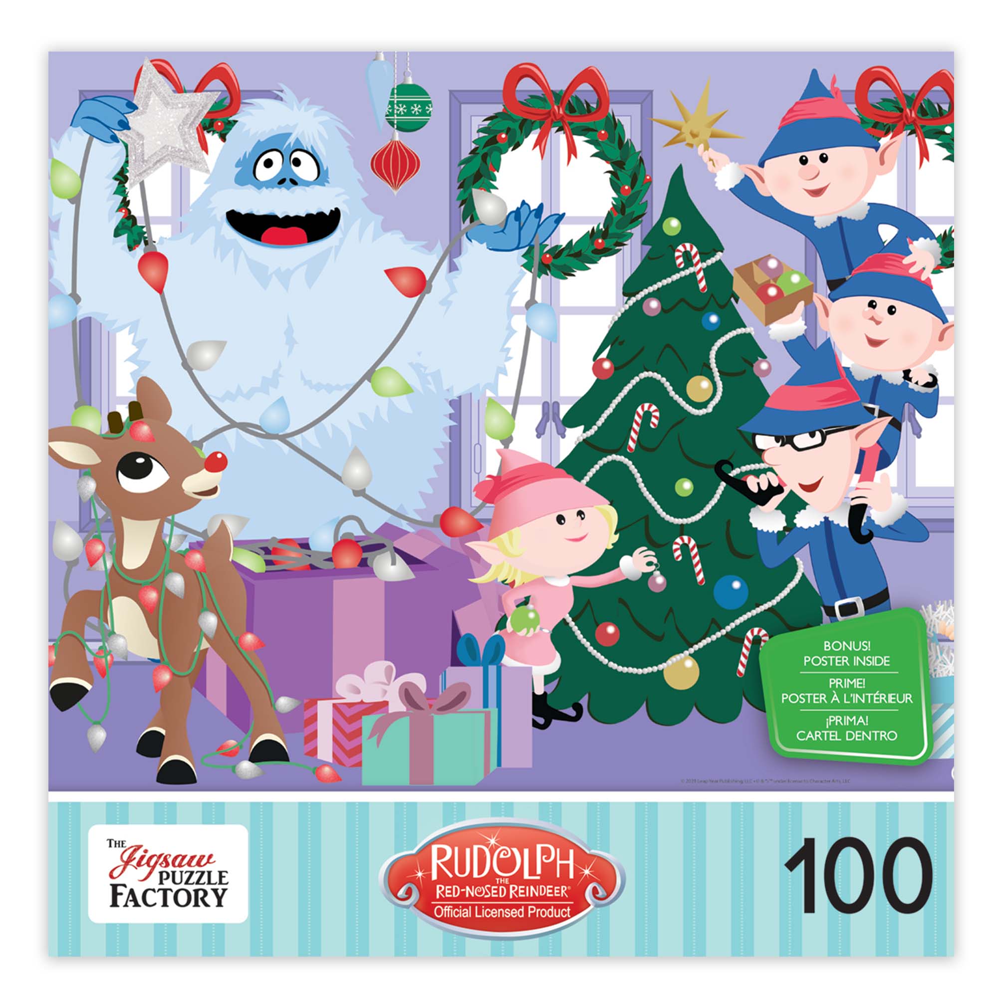Rudolph the Red-Nosed Reindeer Decorating the Tree 100 Piece Jigsaw ...