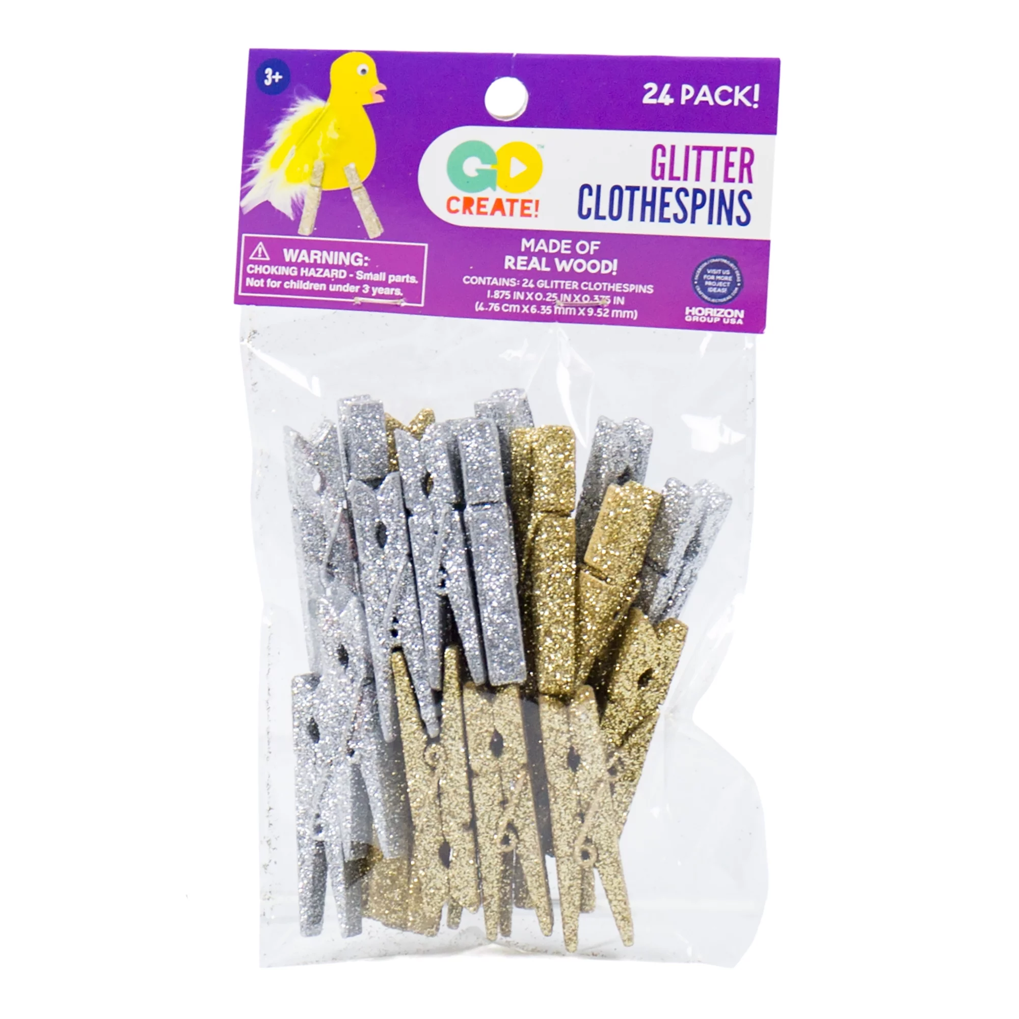 Glitter Clothespins 24 Pack | Green Valley Book Fair