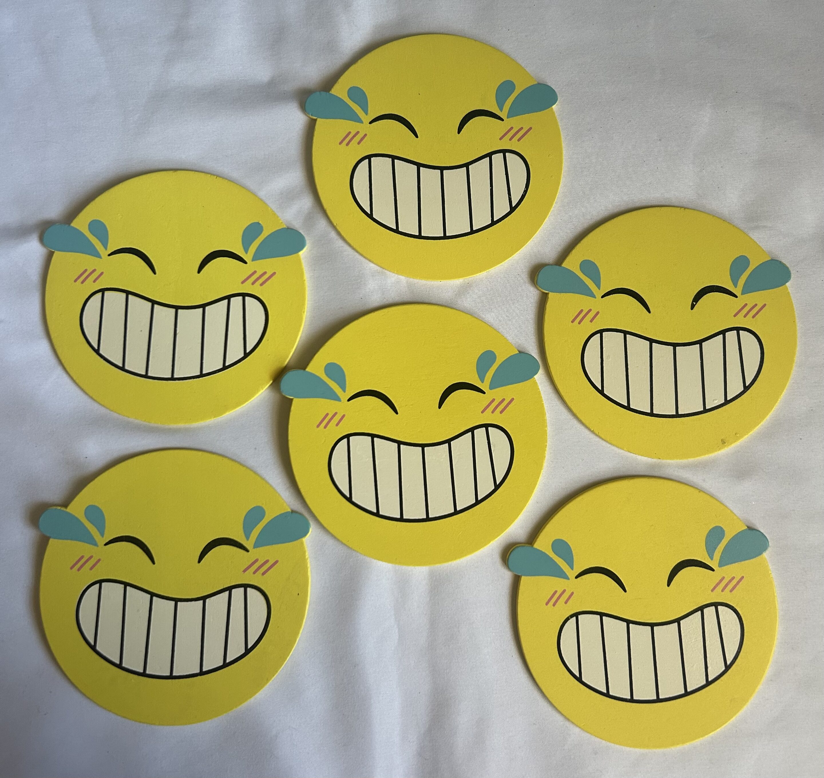 Printed Wooden Shapes Laughing Face 6 Pieces | Green Valley Book Fair
