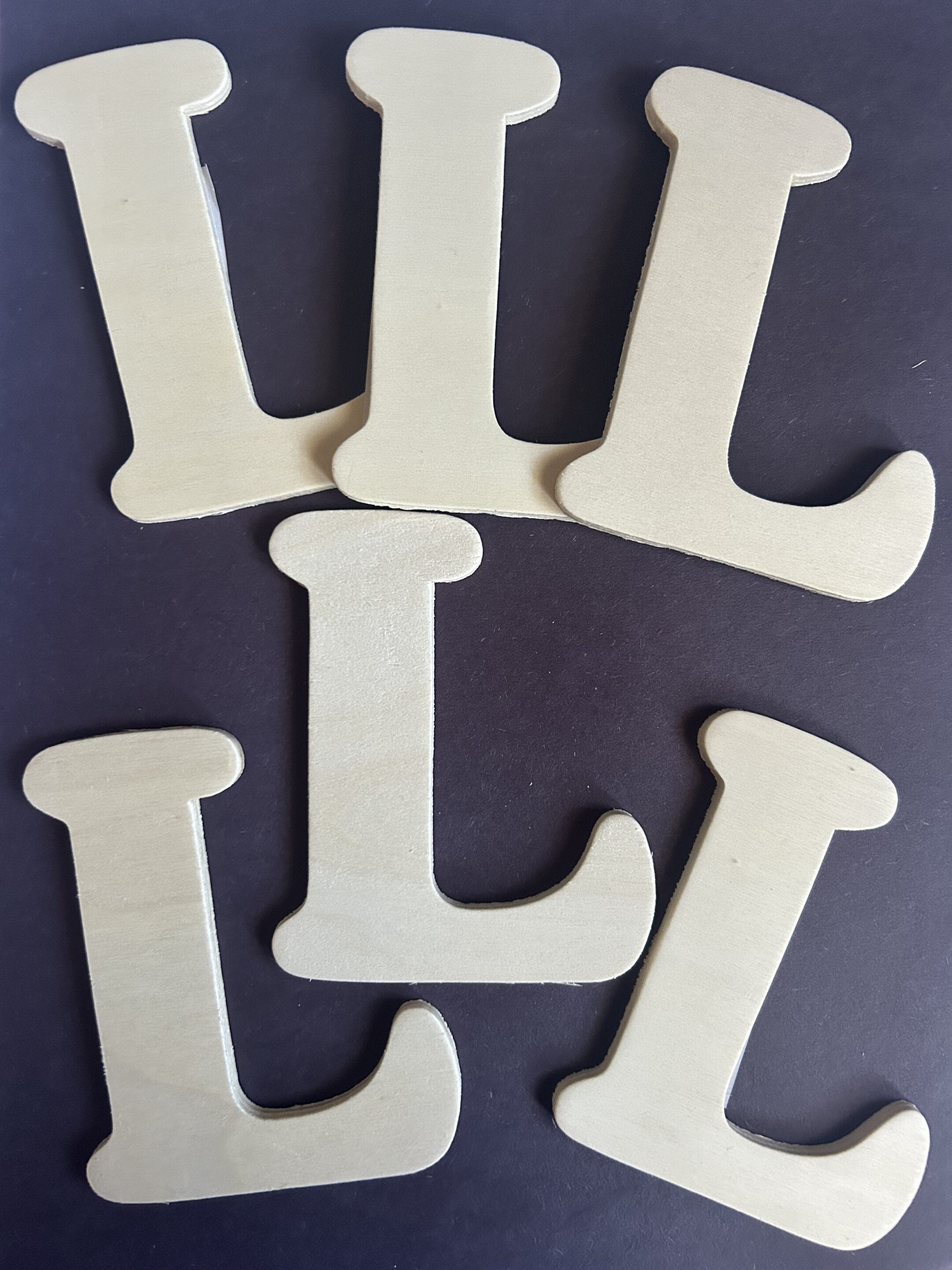 L Wooden Letters 6 Pack 4.25 x 3.5 inch | Green Valley Book Fair