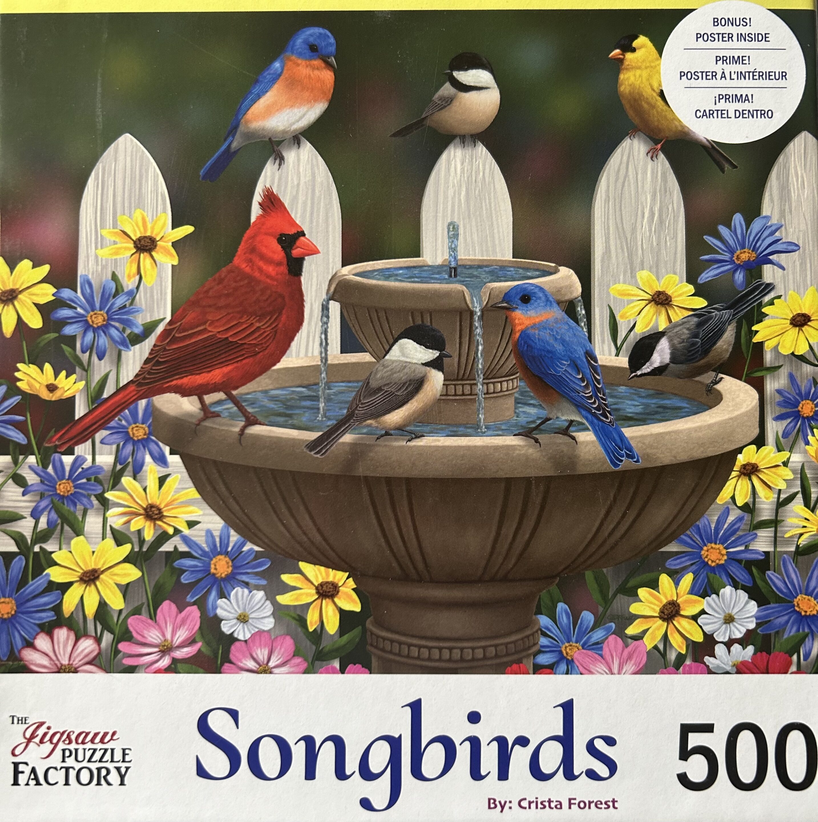 Songbirds: The Colors of Spring 500 Piece Puzzle: Artwork by Crista ...