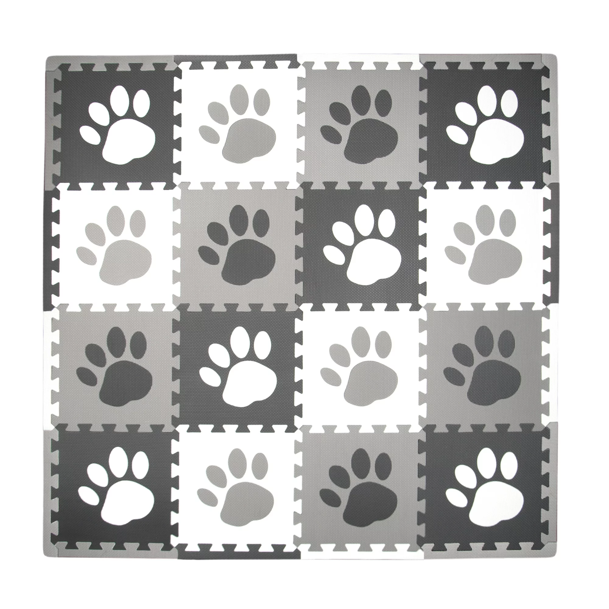 Paw Prints Gray Playmat 48″ x 48″: 16 Mats - 16 Shapes -16 Borders ...
