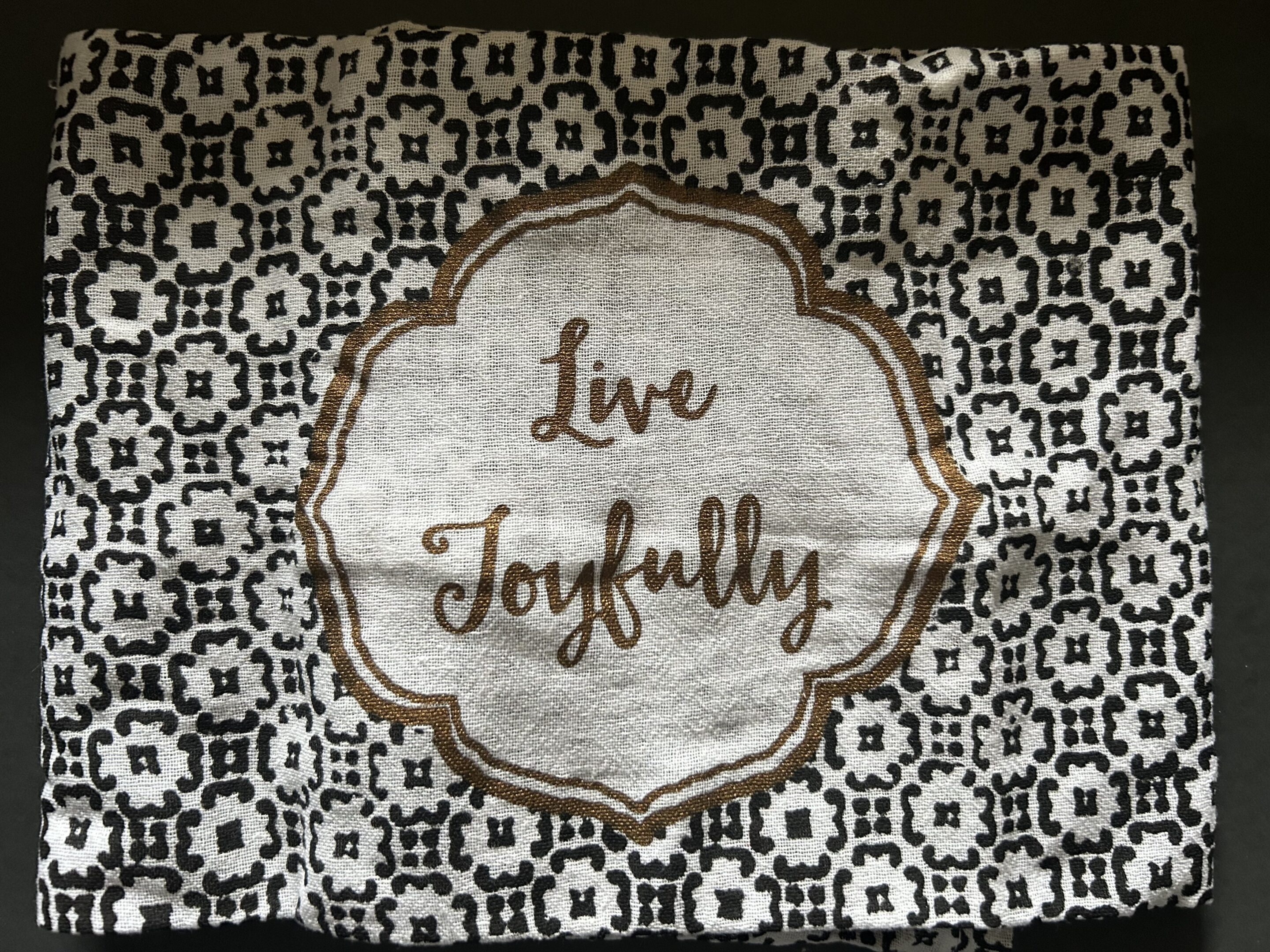 Live Joyfully Flour Sack Dishtowel 28″ x 29″ | Green Valley Book Fair
